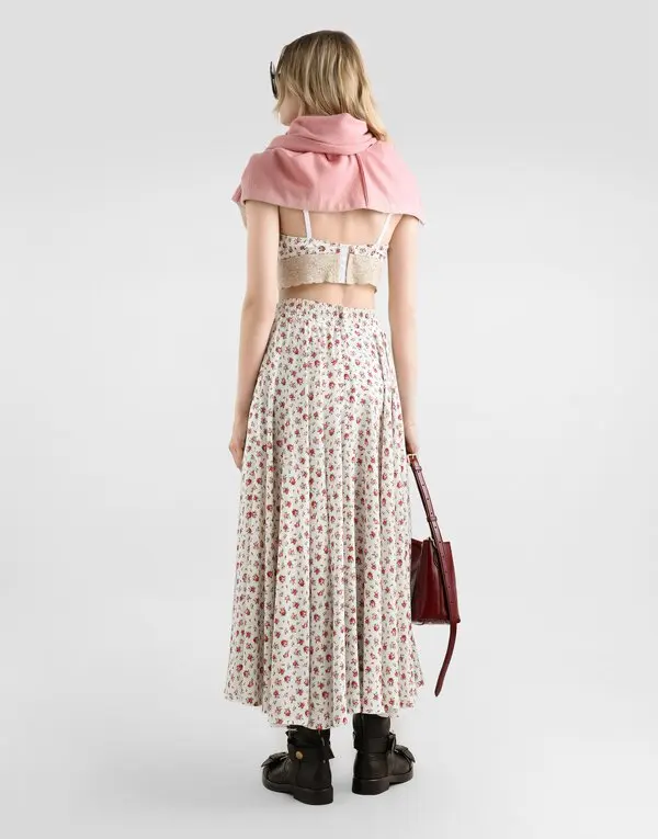 Dolce & Gabbana Small Rose-print Charmeuse Circle Skirt Skirts - Multicolor