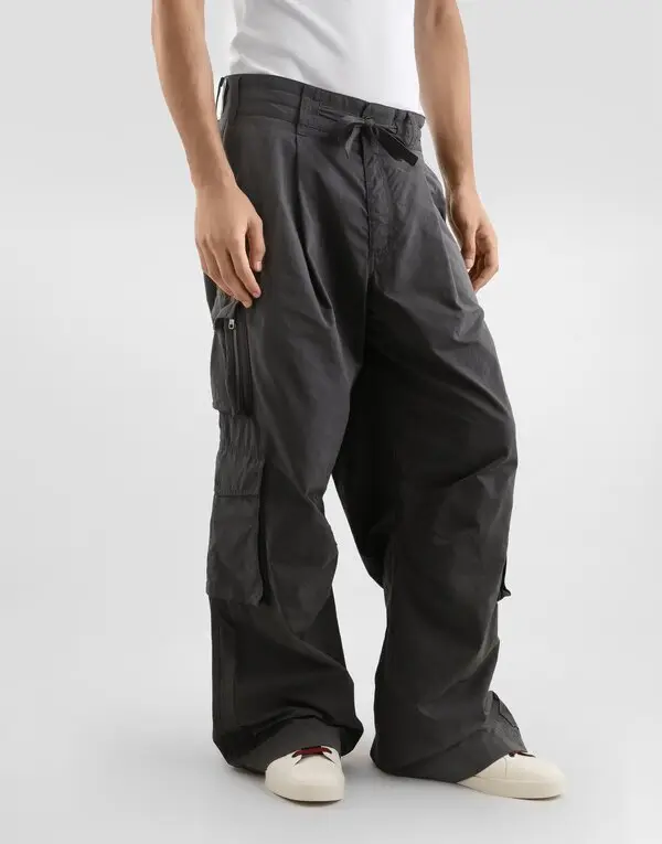 Dolce & Gabbana Washed Fabric Cargo Trousers And Shorts