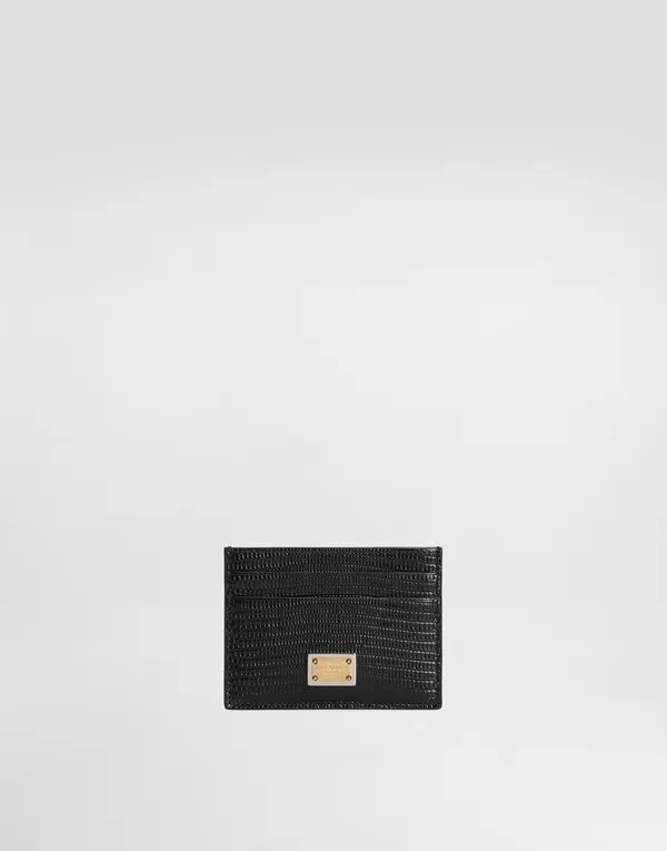 Dolce & Gabbana Iguana-print Leather Card Holder Wallets And Small Leather Goods Leather - Black
