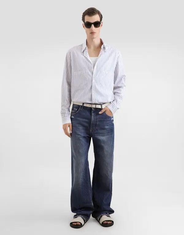 Dolce & Gabbana Striped Poplin Martini Shirt Shirts - Multicolor