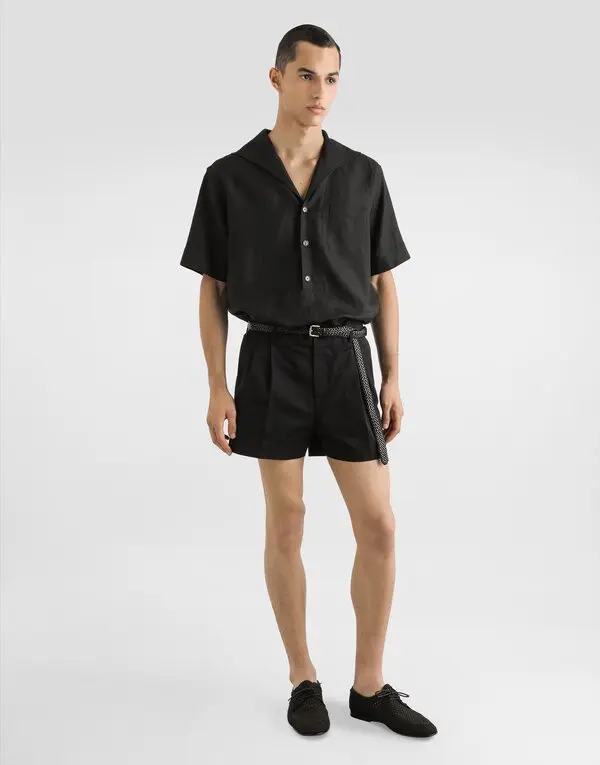 Dolce & Gabbana Three-button Short-sleeved Linen Shirt Shirts Linen