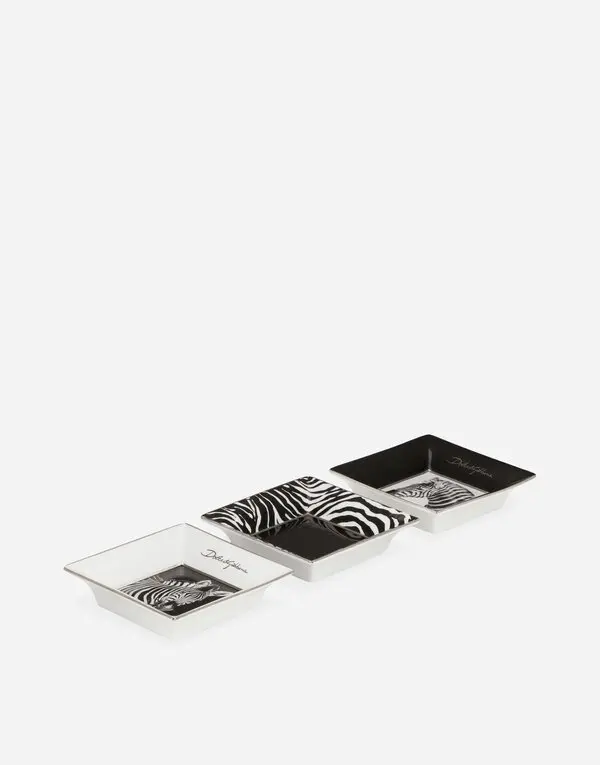 Dolce & Gabbana Set Of Three Porcelain Trinket Trays - Multicolor
