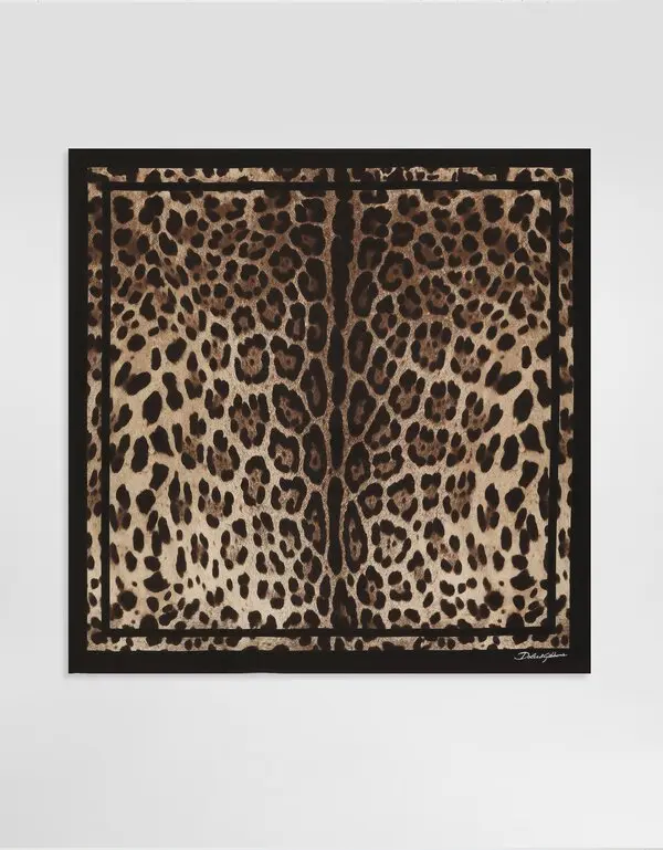 Dolce & Gabbana Leopard- Silk Twill Scarf 70x70 Scarves And Silks - Print