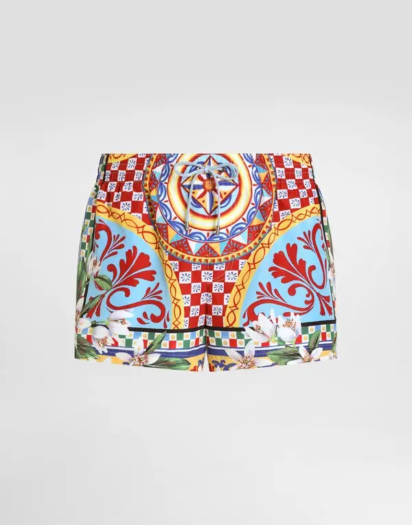 Dolce & Gabbana Carretto-print Swim Boxer Shorts Beachwear - Multicolor
