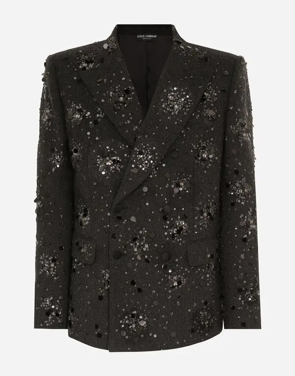 Dolce & Gabbana Double-breasted Embroidered Wool Sicilia-fit Jacket Suits And Blazers Multi-colored - Multicolor