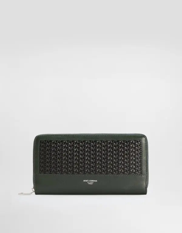 Dolce & Gabbana Plongé Woven Calfskin Wallet Wallets And Small Leather Goods - Multicolor