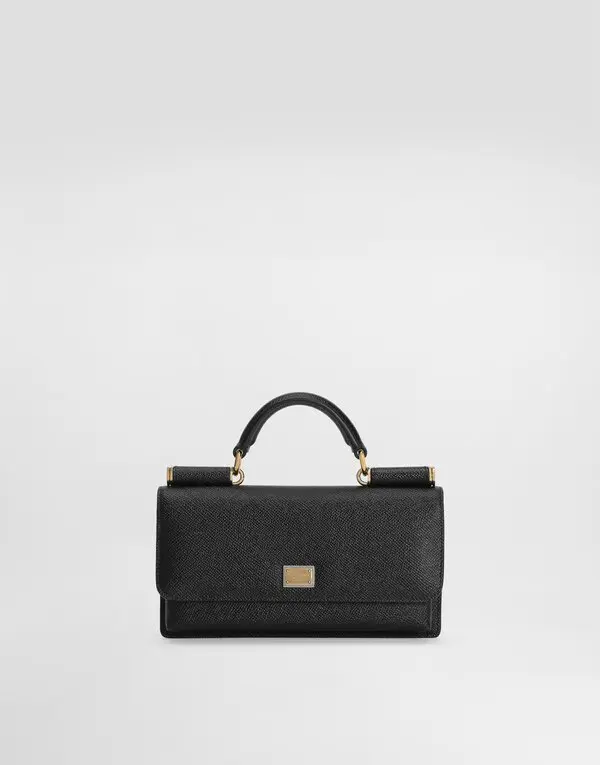 Dolce & Gabbana Dauphine-print Calfskin Mini Bag Collection Leather - Black