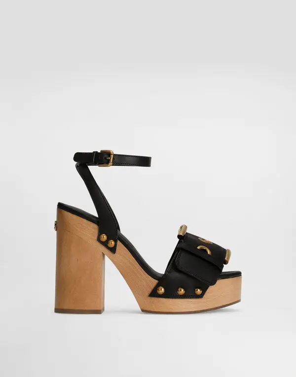 Dolce & Gabbana Cowhide Wedge Sandals Sandals And Wedges