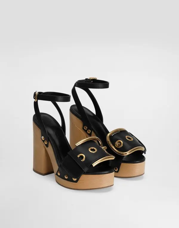 Dolce & Gabbana Cowhide Wedge Sandals Sandals And Wedges