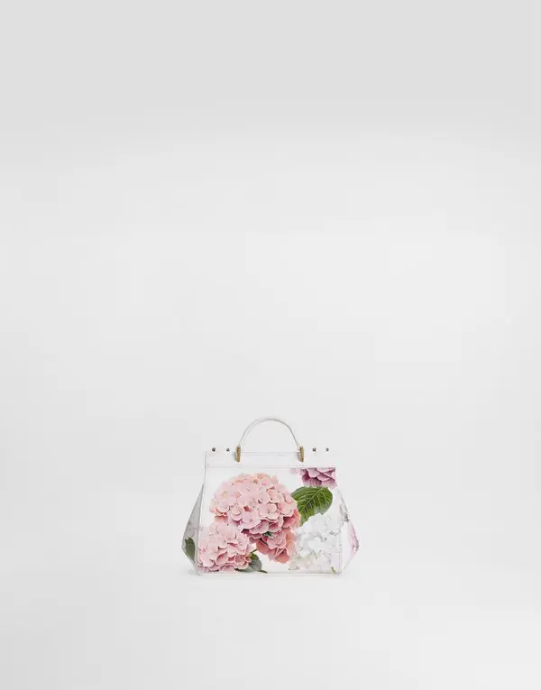 Dolce & Gabbana Hydrangeas-print Dauphine Calfskin Sicily Handbag Accessories