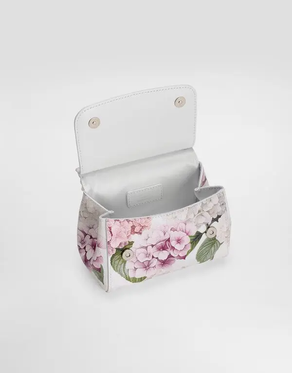 Dolce & Gabbana Hydrangeas-print Dauphine Calfskin Sicily Handbag Accessories