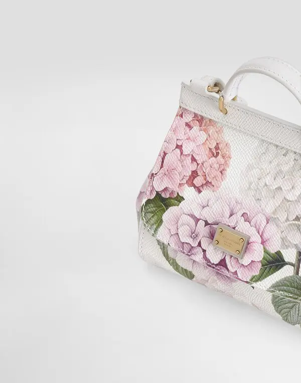 Dolce & Gabbana Hydrangeas-print Dauphine Calfskin Sicily Handbag Accessories