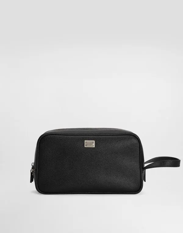 Dolce & Gabbana Sicily Calfskin Necessaire Briefcase And Clutches - Black