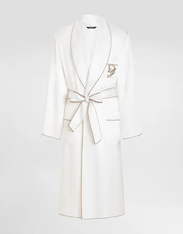 Dolce & Gabbana Silk Robe With Embroidery Underwear And Loungewear Silk - White