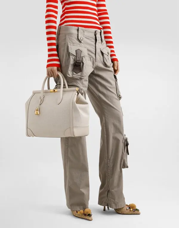 Dolce & Gabbana Marlene Fabric And Calfskin Handbag Handbags - Multicolor