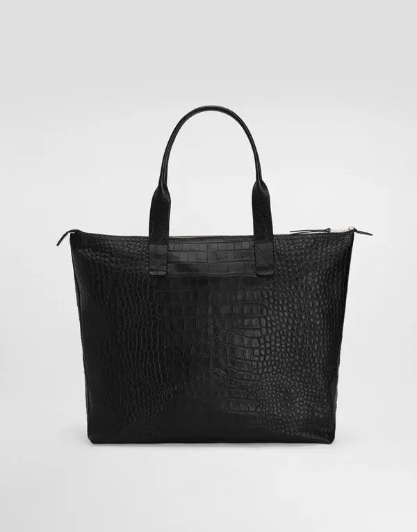 Dolce & Gabbana Medium Crocodile-print Calfskin Shopper Shoppers