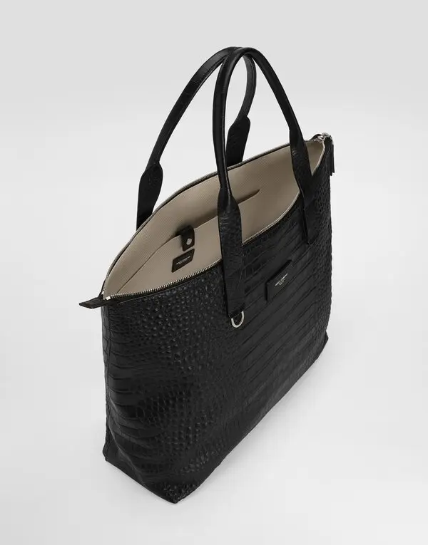 Dolce & Gabbana Medium Crocodile-print Calfskin Shopper Shoppers