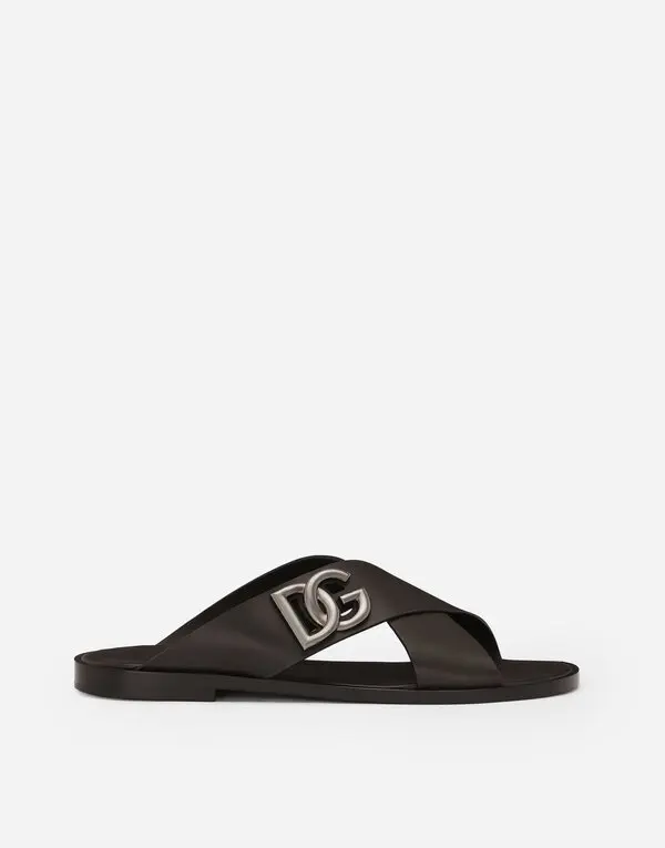 Dolce & Gabbana Calfskin Sandals With Dg Logo