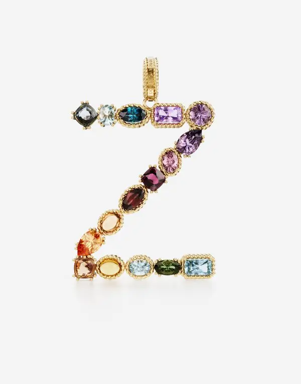 Dolce & Gabbana Charm Z Lettering 18-carat Yellow And Multicolored Gems Charms - Gold