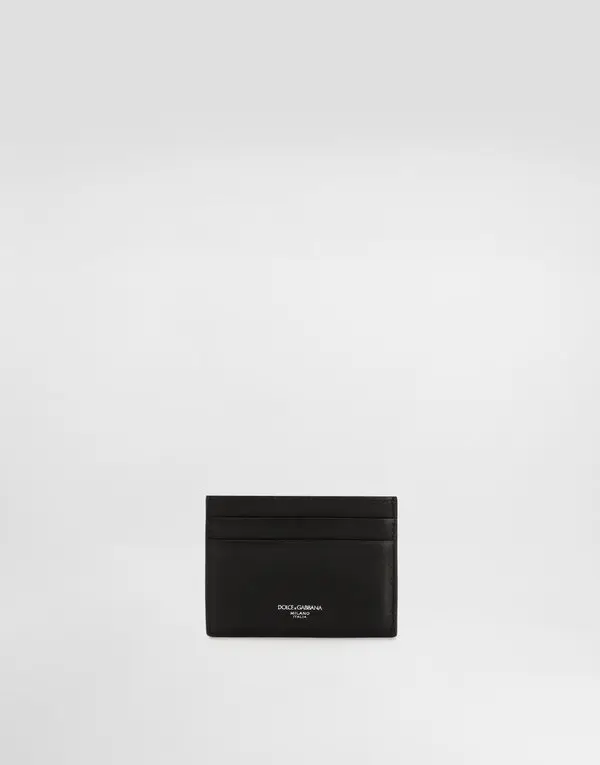 Dolce & Gabbana Woven Plongé Calfskin Card Holder Wallets And Small Leather Goods - Black