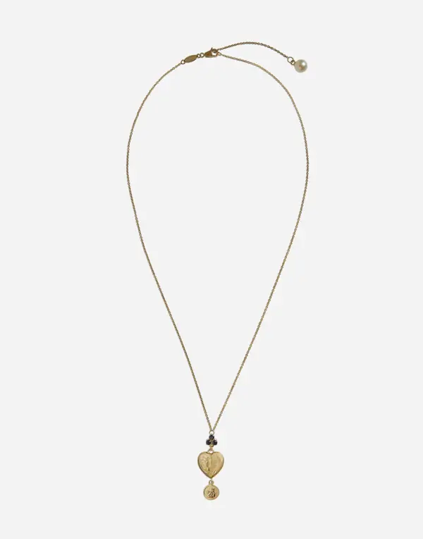 Dolce & Gabbana Sicily Pendant 18-carat Yellow And Black Sapphires Necklaces Metal - Gold
