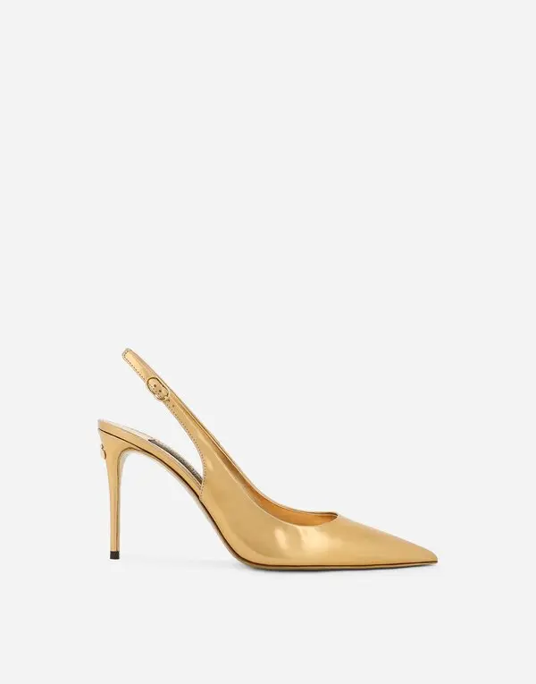 Dolce & Gabbana Patent Leather Slingback Pumps - Gold