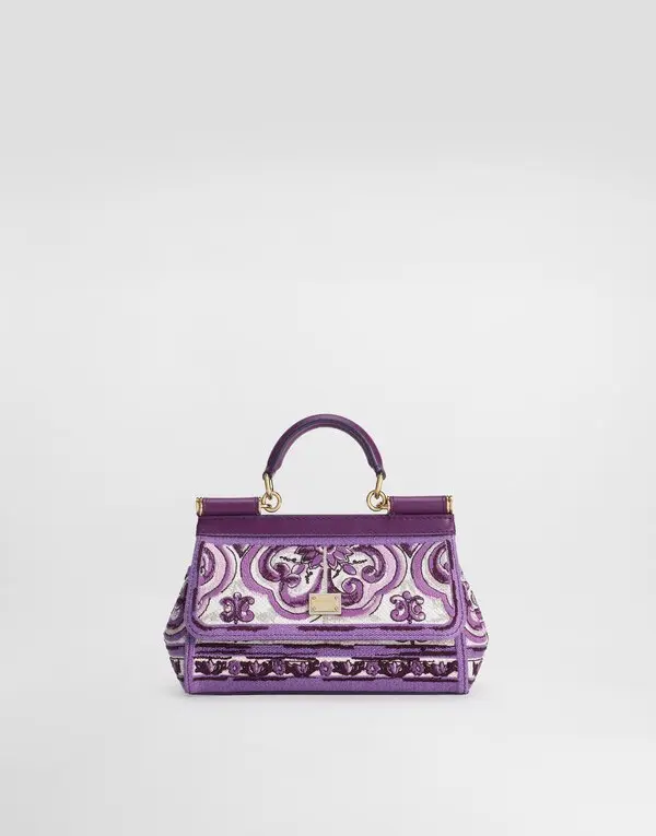 Dolce & Gabbana Small Sicily Handbag With Majolica Embroidery Handbags - Multicolor