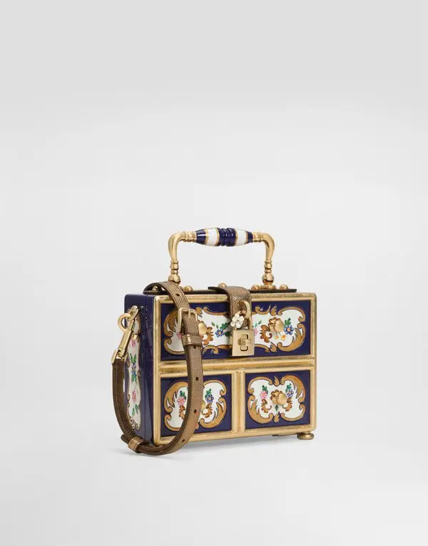 Dolce & Gabbana Dolce Box Handbag In Painted Wood Handbags Multi-colored