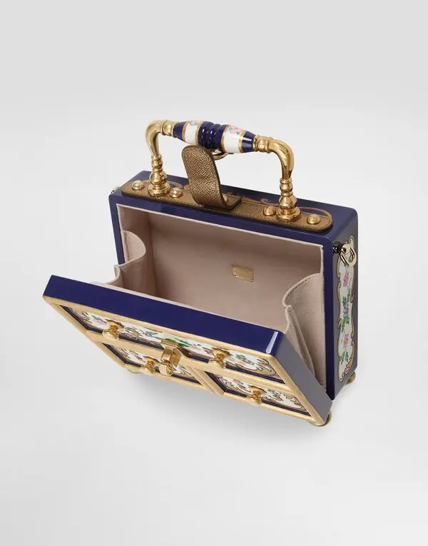 Dolce & Gabbana Dolce Box Handbag In Painted Wood Handbags Multi-colored