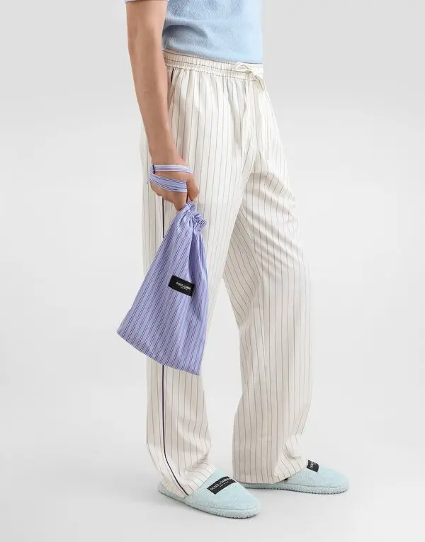 Dolce & Gabbana Striped Poplin And Leather Crossbody Bag - Multicolor