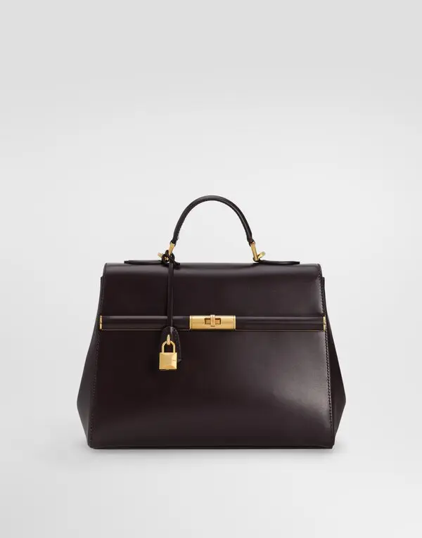 Dolce & Gabbana Marlene Handbag In Palmellato Calfskin Collection Purple - Bordeaux