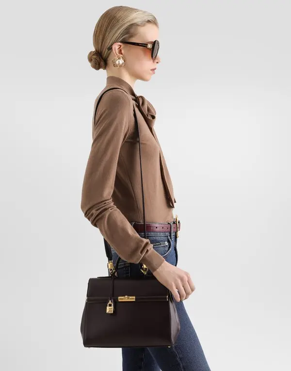 Dolce & Gabbana Marlene Handbag In Palmellato Calfskin Collection Purple - Bordeaux