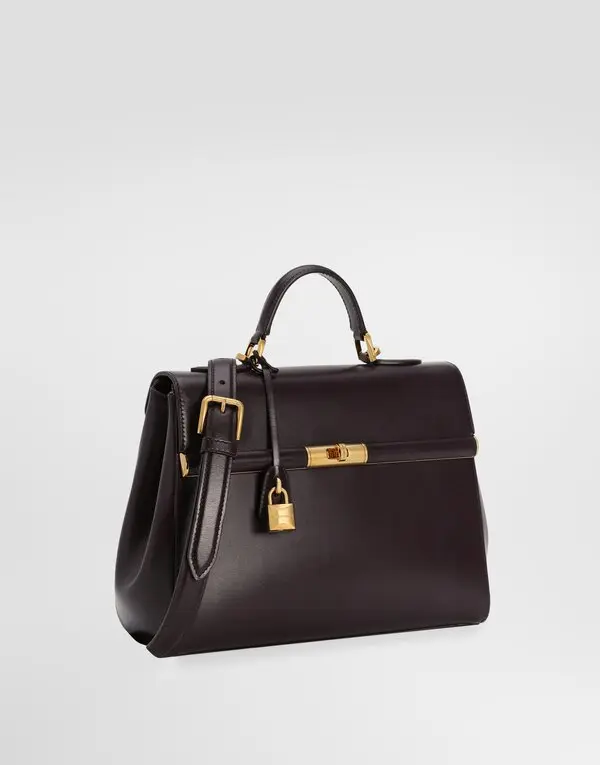 Dolce & Gabbana Marlene Handbag In Palmellato Calfskin Collection Purple - Bordeaux