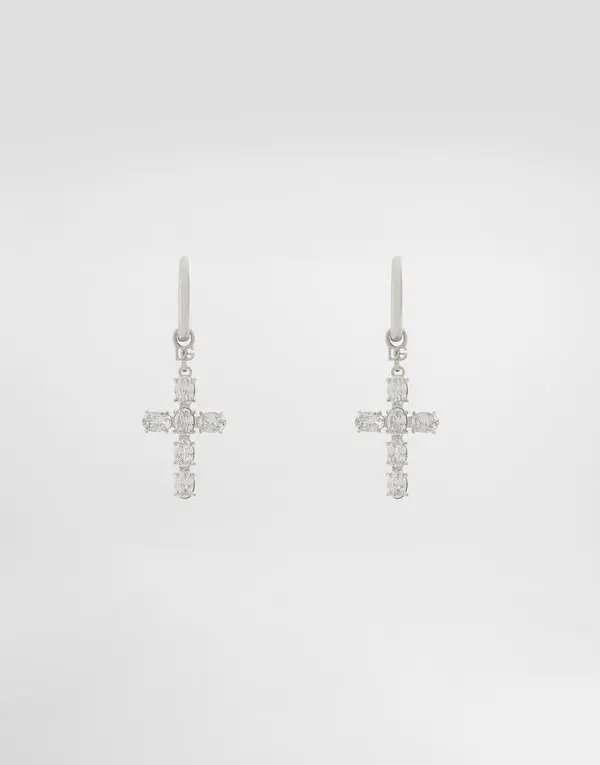 Dolce & Gabbana Creole Earrings With Cross Bijoux Metal - Crystal