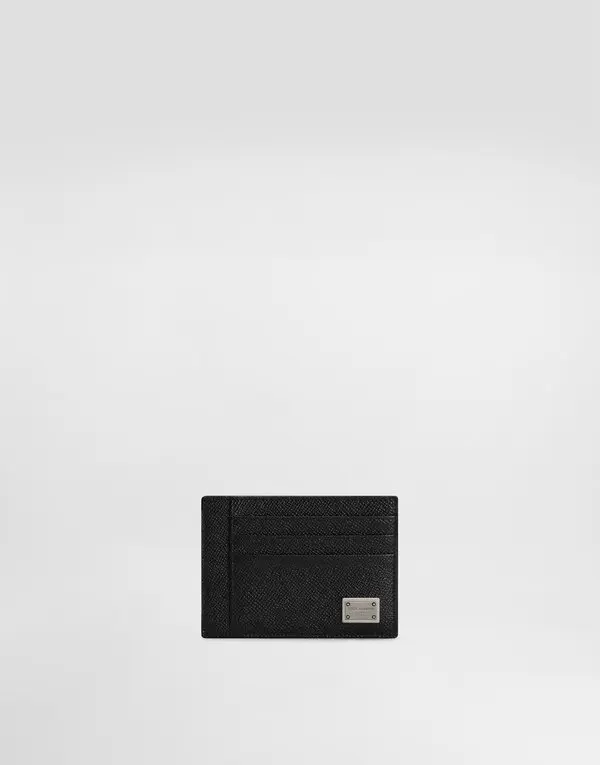 Dolce & Gabbana Dauphine-print Calfskin Card Holder Wallets And Small Leather Goods Leather - Black