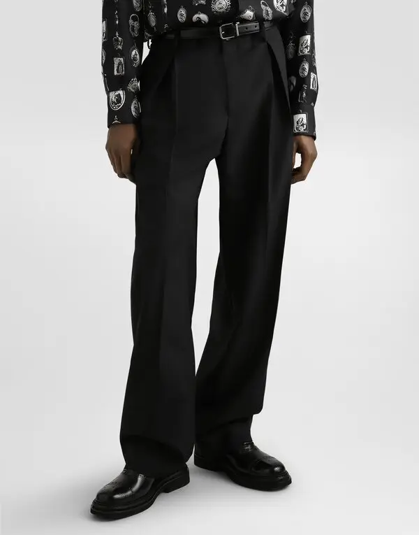 Dolce & Gabbana Wool Blend Trousers Pants And Shorts - Black