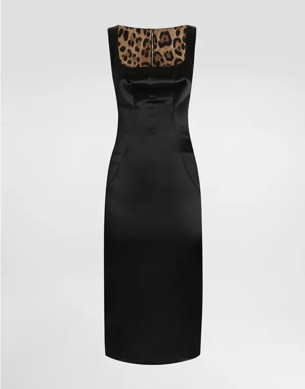 Dolce & Gabbana Stretch Satin Dress Dresses Gray Satin
