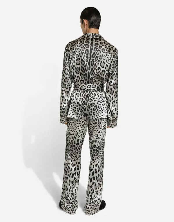 Dolce & Gabbana Leopard- Satin Robe Underwear And Loungewear