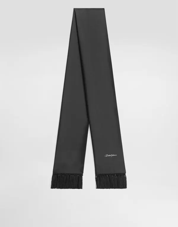 Dolce & Gabbana Jacquard Satin Scarf Scarves And Silks - Black