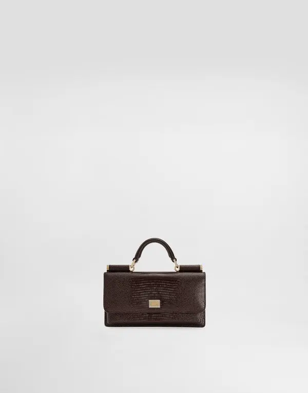 Dolce & Gabbana Iguana-print Mini Bag Burgundy Leather