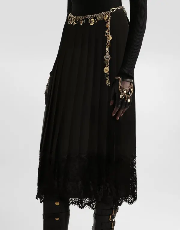 Dolce & Gabbana Pleated Chiffon Skirt Skirts