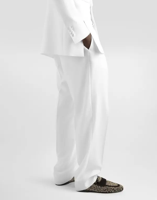 Dolce & Gabbana Wool Faille Trousers - White