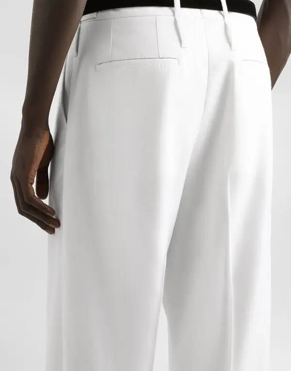 Dolce & Gabbana Wool Faille Trousers - White