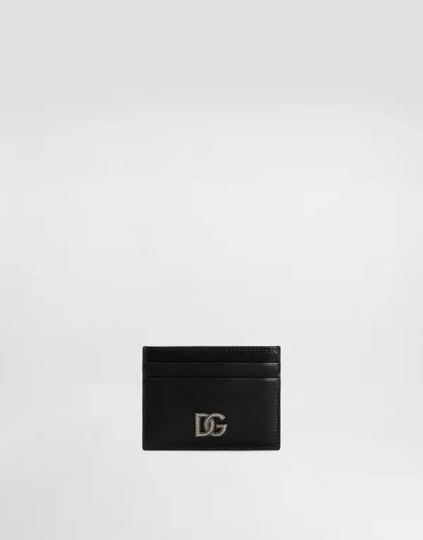 Dolce & Gabbana Tempesta Calfskin Card Holder Wallets And Small Leather Goods - Black