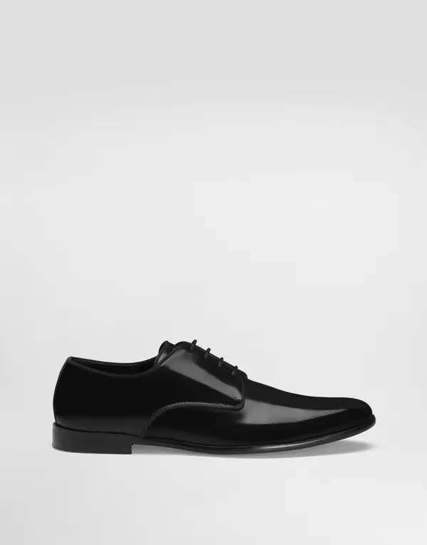 Dolce & Gabbana Brushed Calfskin Derby Shoes Lace-ups Leather - Black