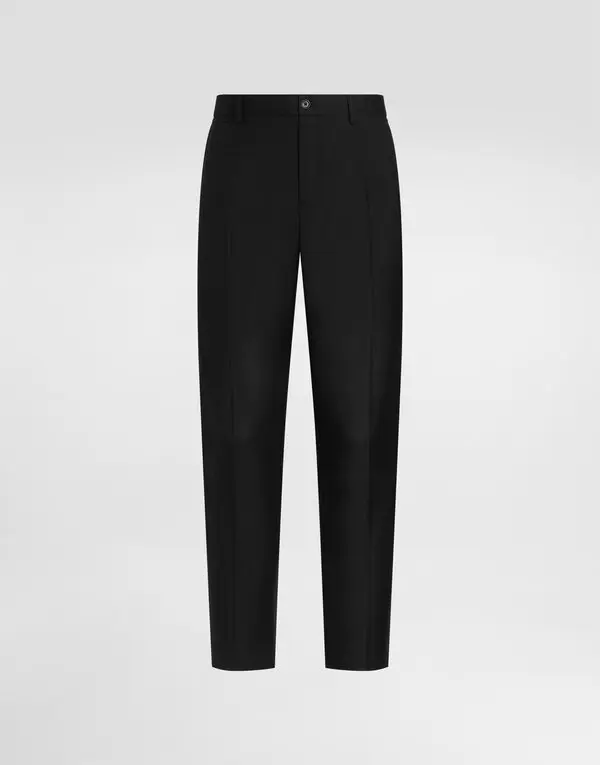 Dolce & Gabbana Virgin Wool Tailored Trousers - Black