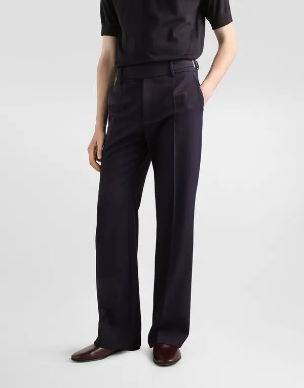 Dolce & Gabbana Virgin Wool Trousers - Blue