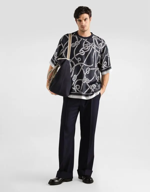 Dolce & Gabbana Virgin Wool Tailored Trousers - Blue