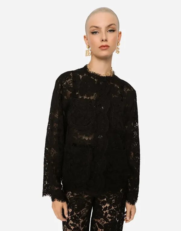 Dolce & Gabbana Single-breasted Lace Jacket Blazers