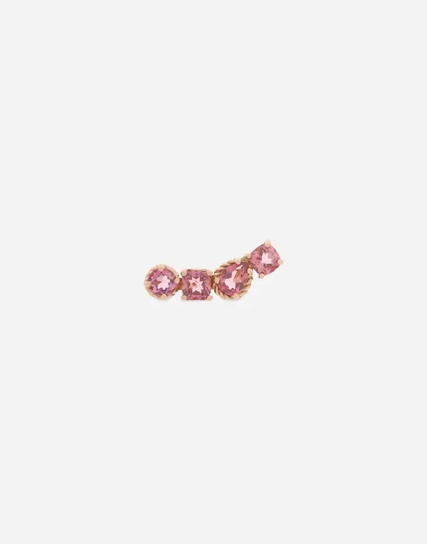 Dolce & Gabbana Single Rainbow Monochrome Earring 18 Carat Gold And Pink Tourmalines Earrings Gold - Red